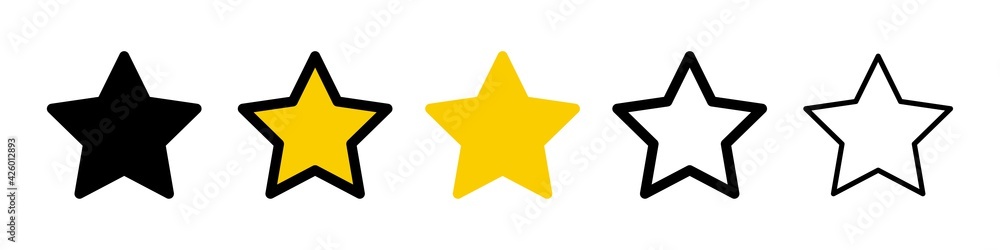 Star icon set in different styles. Rating, rank, award symbol. Vector ...