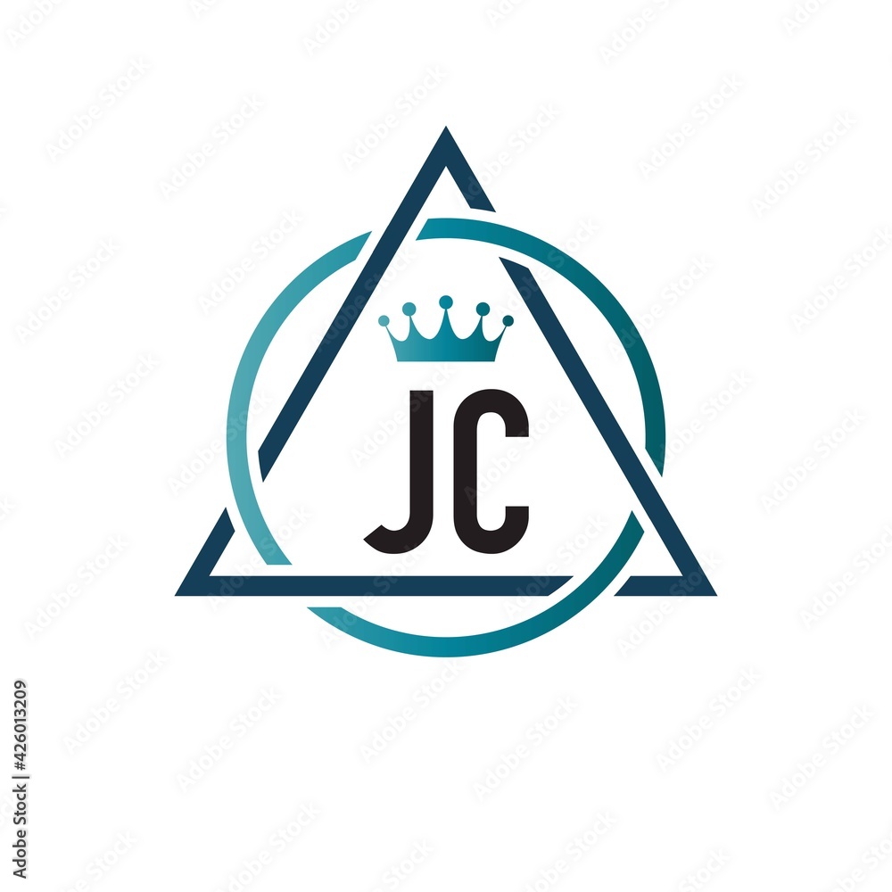 Initial Letter JC Circle Triangle Logo Design Template. Creative ...