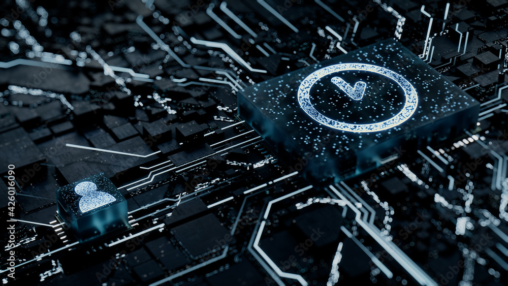 Ilustração do Stock: Time Technology Concept with clock symbol on a ...