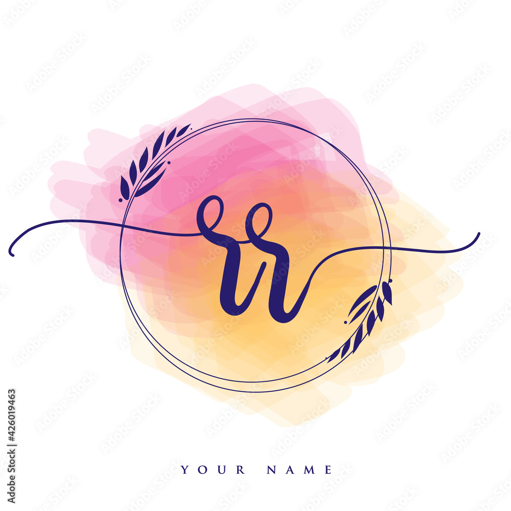 RR Initial handwriting logo. Hand lettering Initials logo branding ...