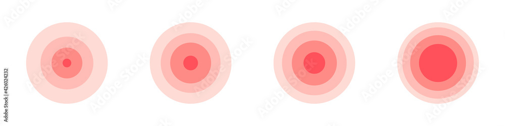 Pain signs set. Circles of pain. Design element for painkiller ...