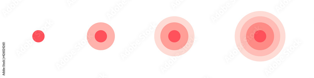 Pain signs set. Circles of pain. Design element for painkiller ...