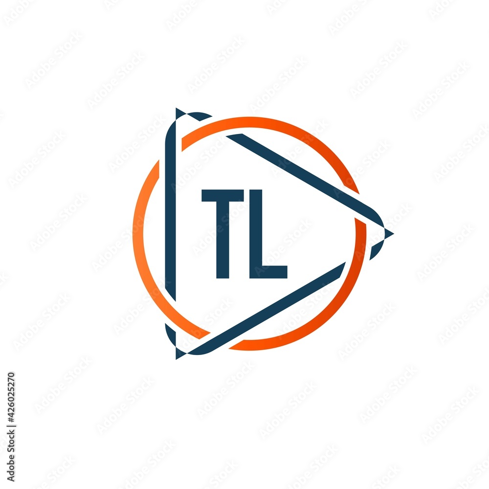 Initial Letter TL Circle Triangle Logo Design Template. Creative ...