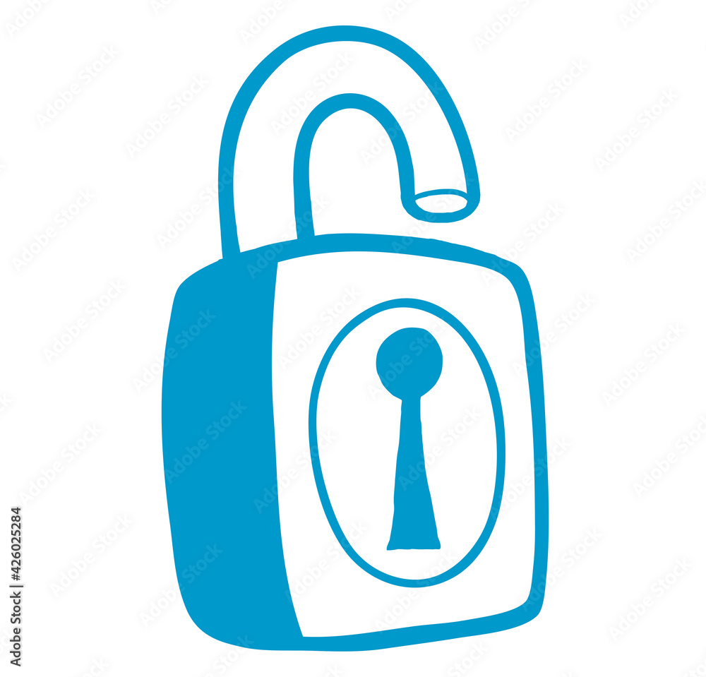 Offenes Schloss als Icon und Symbol Stock Illustration | Adobe Stock