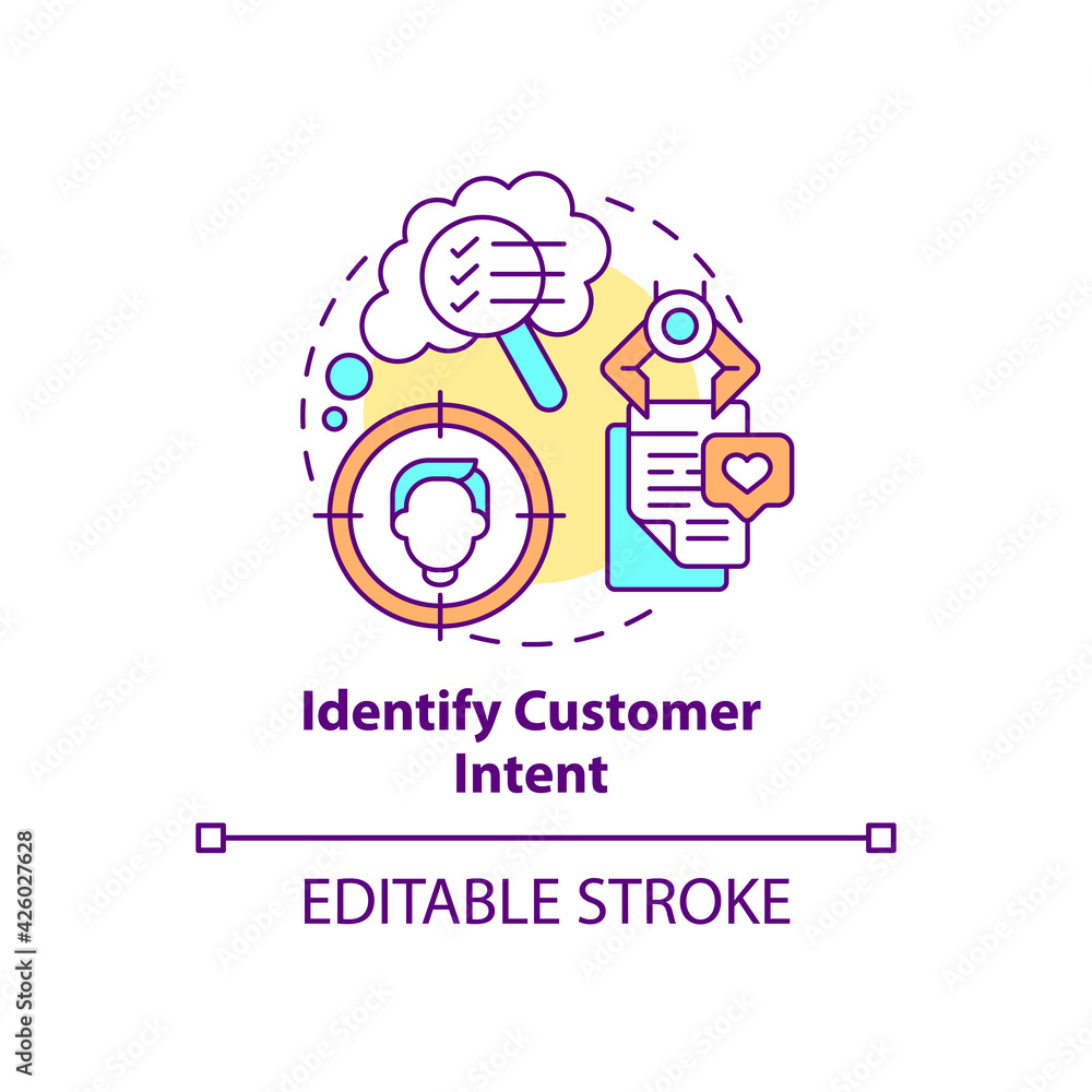 Identify customer intent concept icon. Digital marketing. Online ...