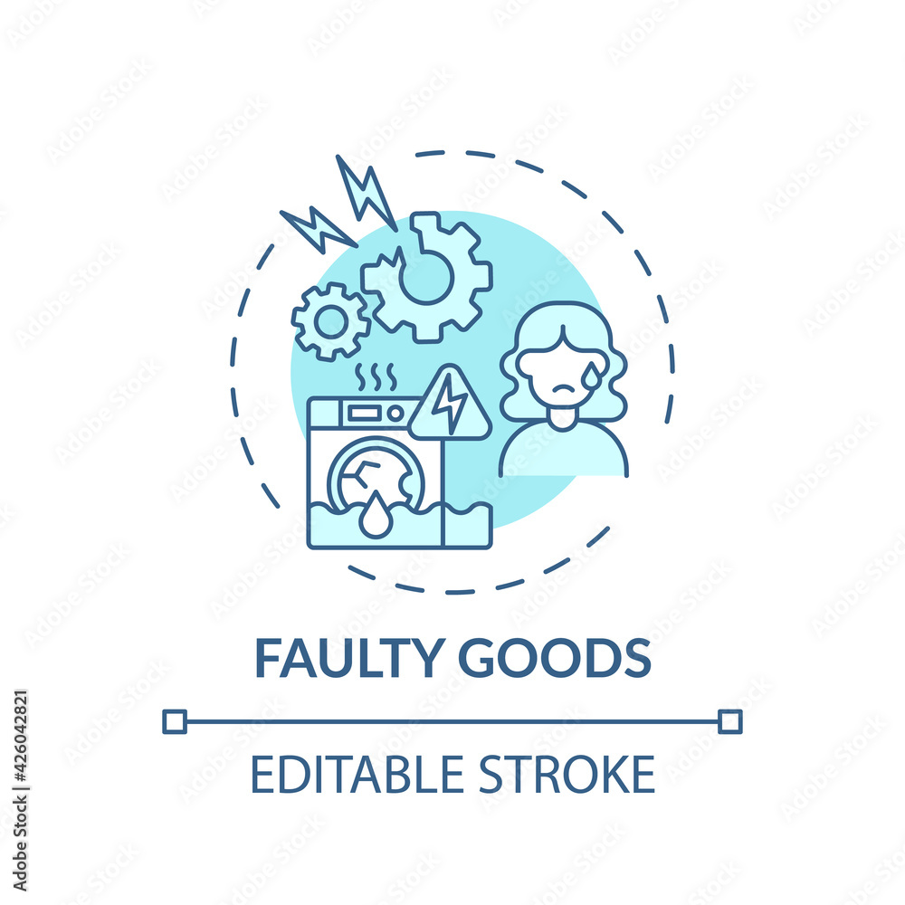 Faulty goods concept icon. Consumer claim idea thin line illustration ...