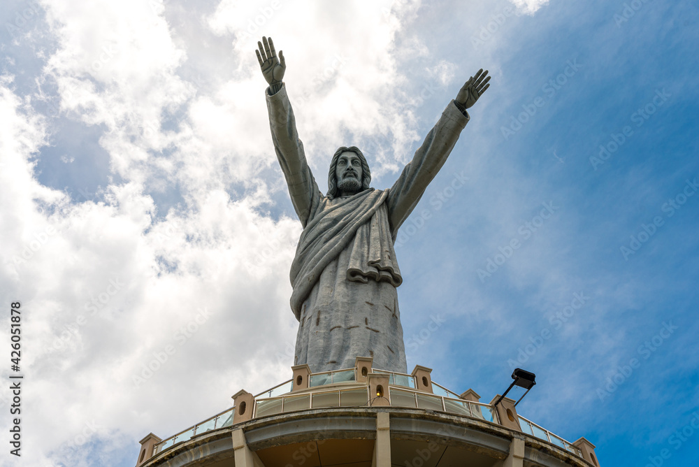 Jesus Christ Statue in Makale on Sulawesi. The statue of Jesus is said ...