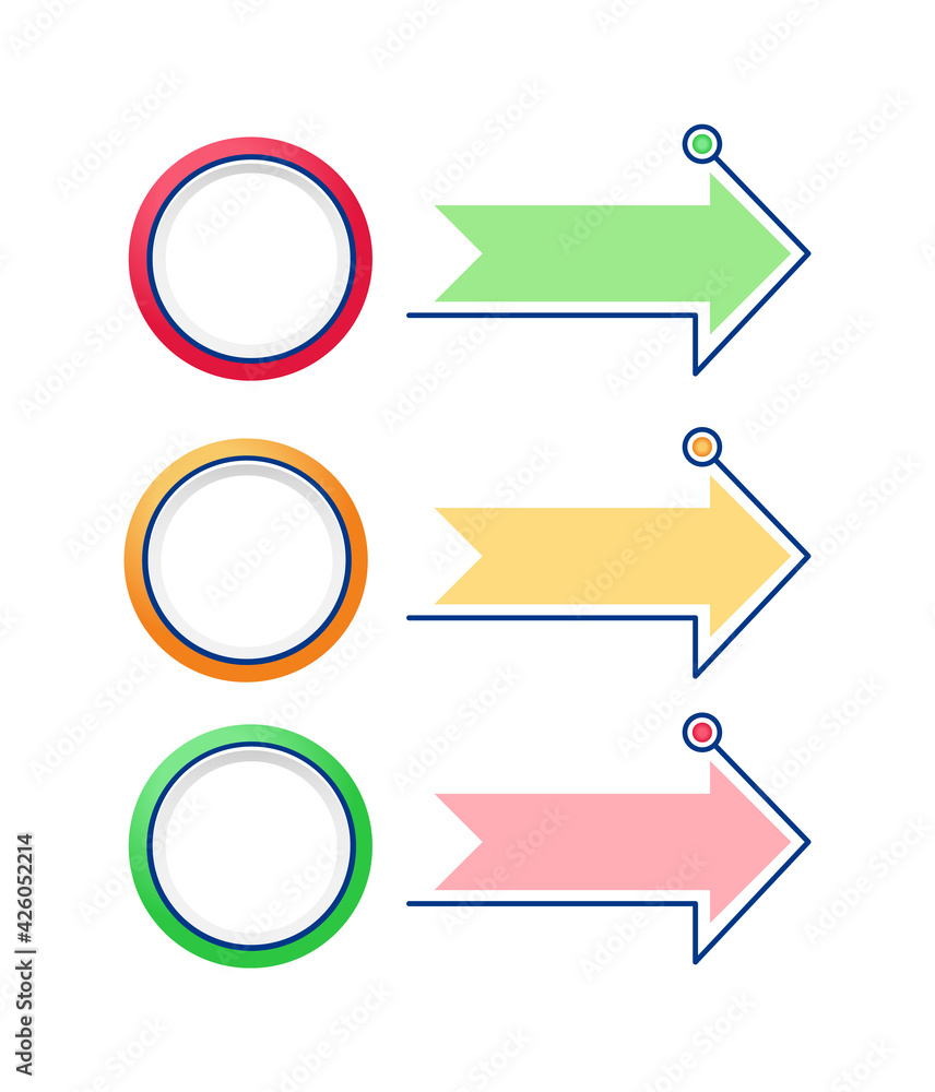 Colorful circles vector infographic elements set. Steps presentation ...