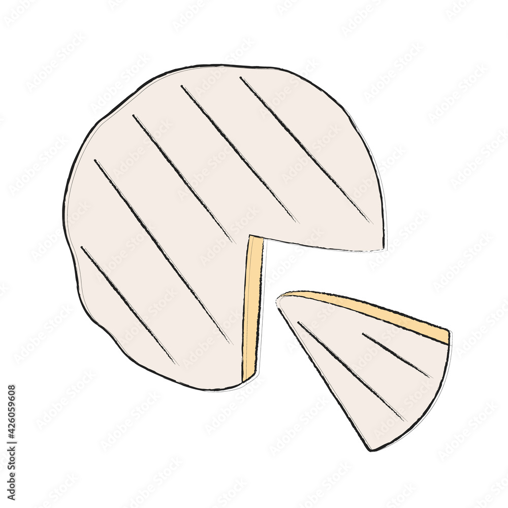 Vetor de Soft and delicious white brie or Camembert cheese. Real ...