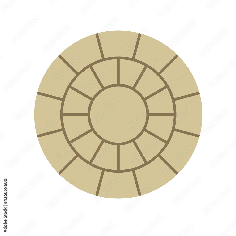 Vecteur Stock Concrete paver block pavement floor or brick vector icon ...