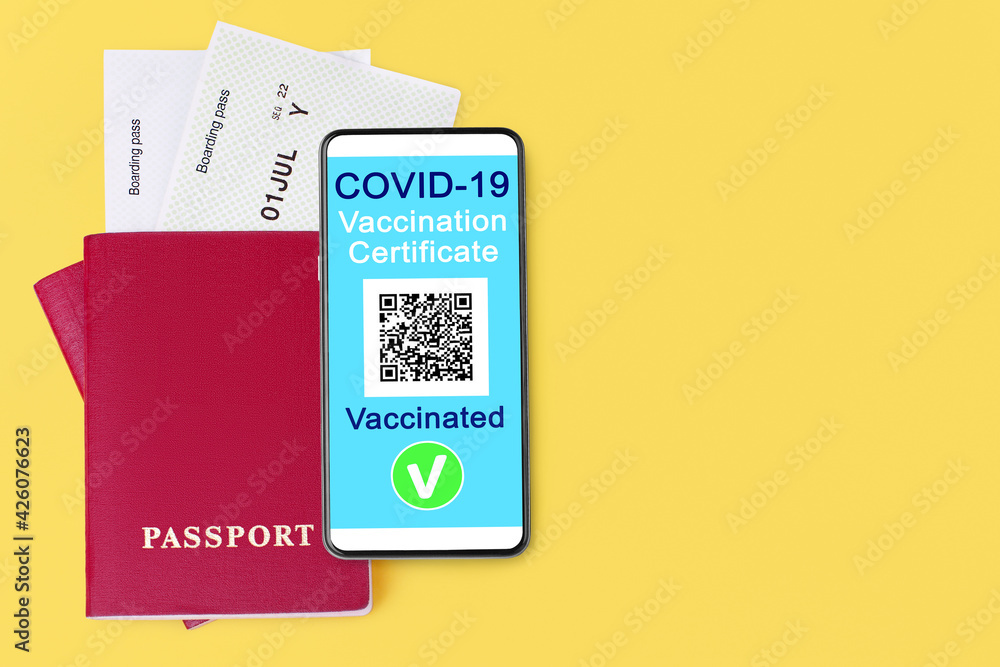 COVID 19 vaccination certificate, smartphone, digital coronavirus ...