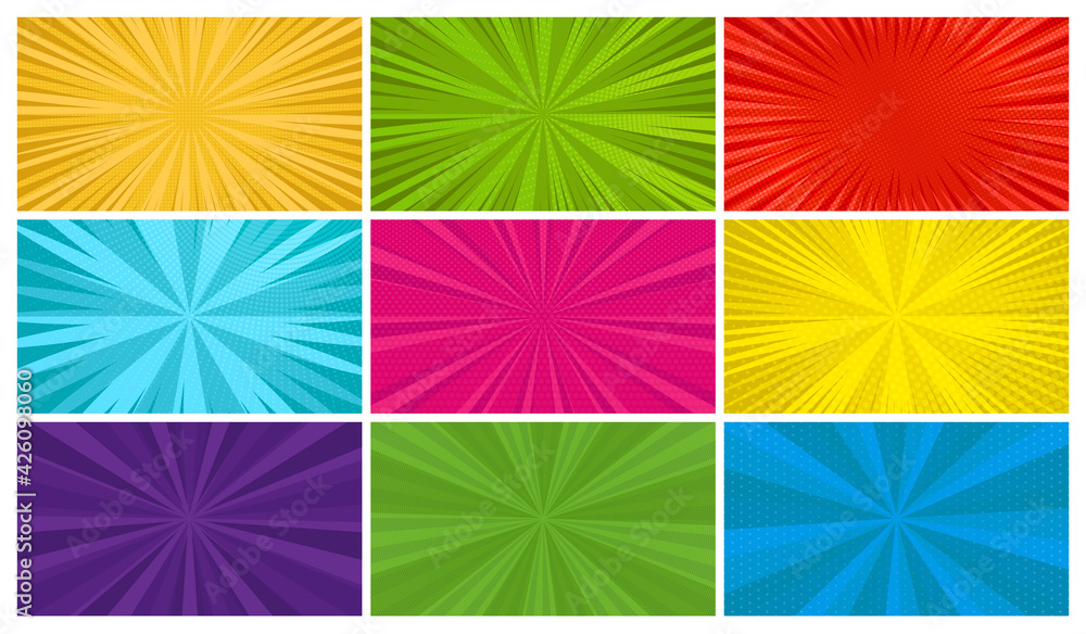 Colorful comic book background in pop art style Stock Vector | Adobe Stock