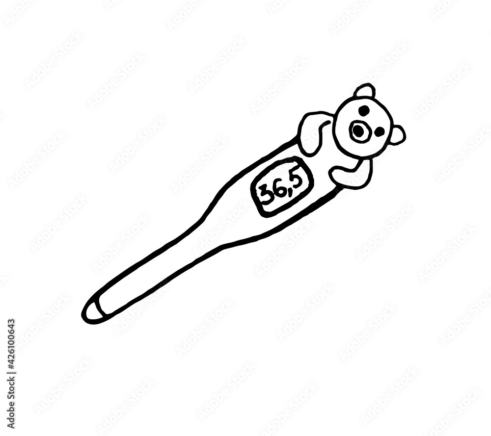 Children's medical thermometer for measuring temperature. Vector ...