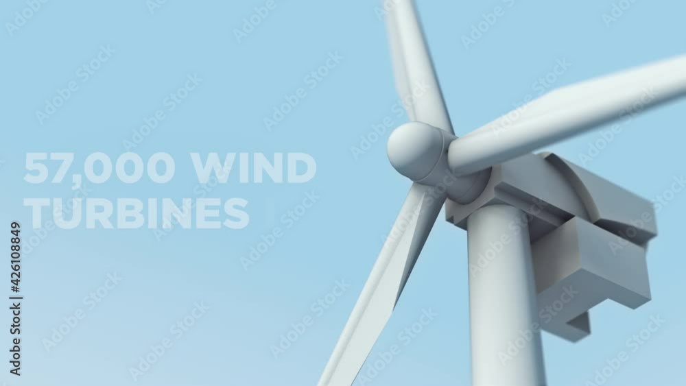 Three-bladed Horizontal-axis Wind Turbine. Fifty Seven Thousand Wind ...