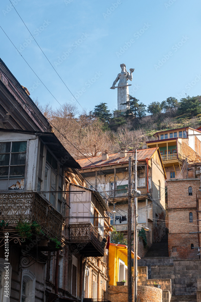 The monument to the famous Georgian symbol Qartlis deda. Mother of the ...