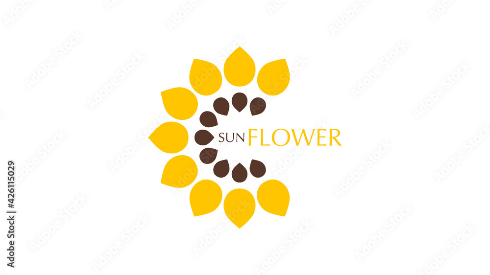 Sunflower logo. Agribusiness emblem. Vector illustration Stock Vector ...