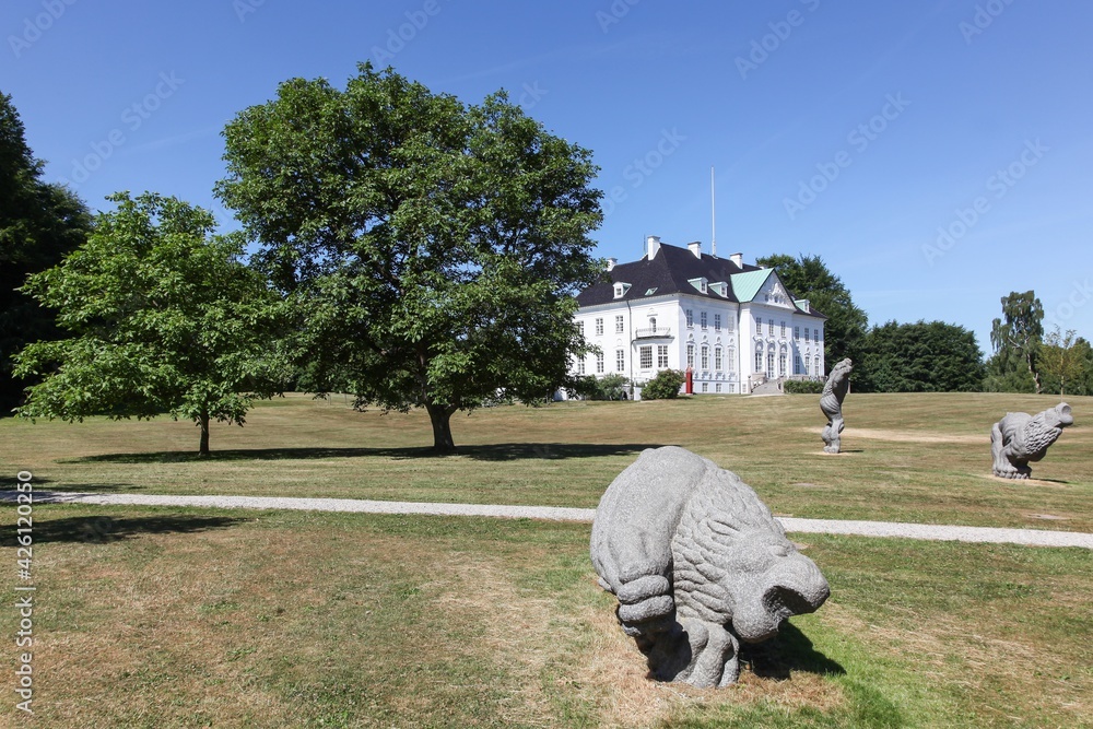 View of the Marselisborg Palace from the garden with different ...