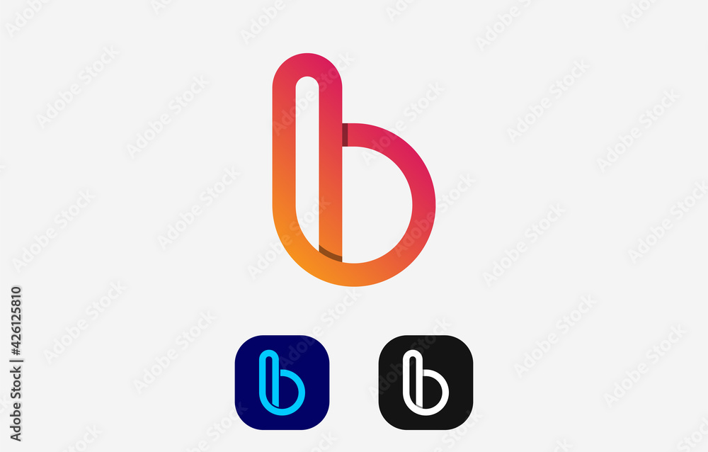 3d alphabet small letter b logo design Stock Vector | Adobe Stock