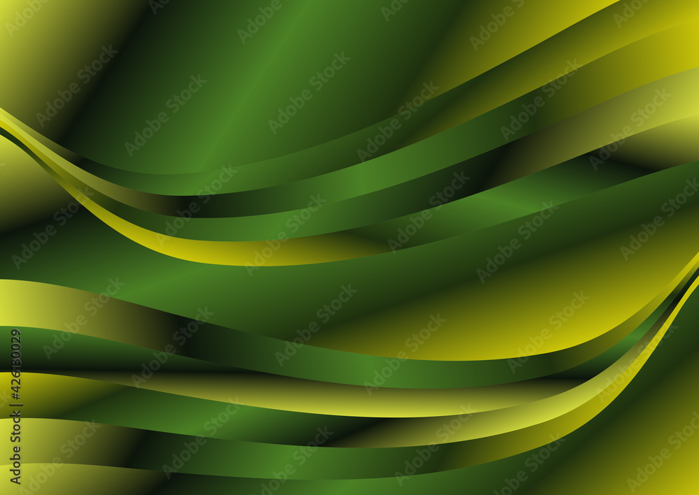 Abstract Green and Gold Gradient Wave Background Illustrator Stock ...