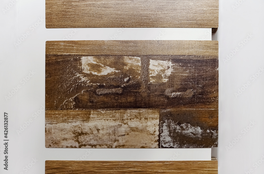 Samples of material for the production of kitchen countertops with wood ...