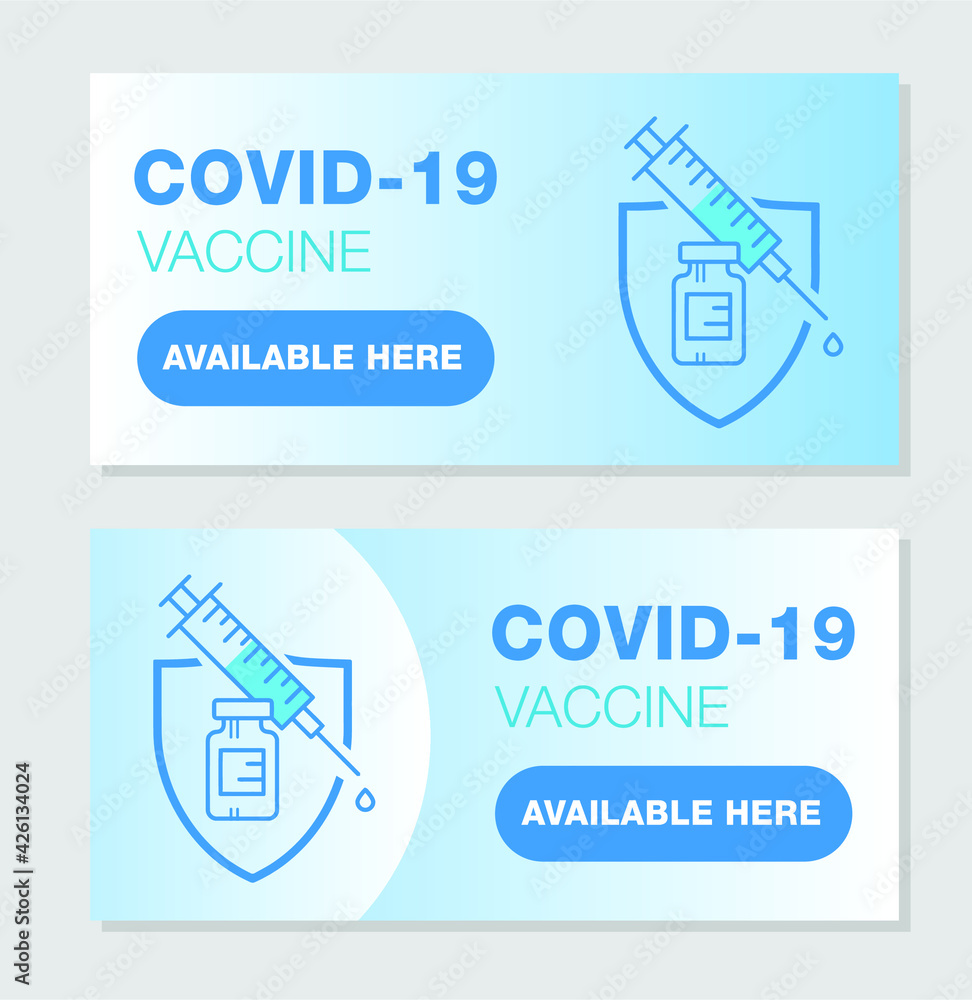 covid 19 vaccine available here medical shop sign vector design Stock ...