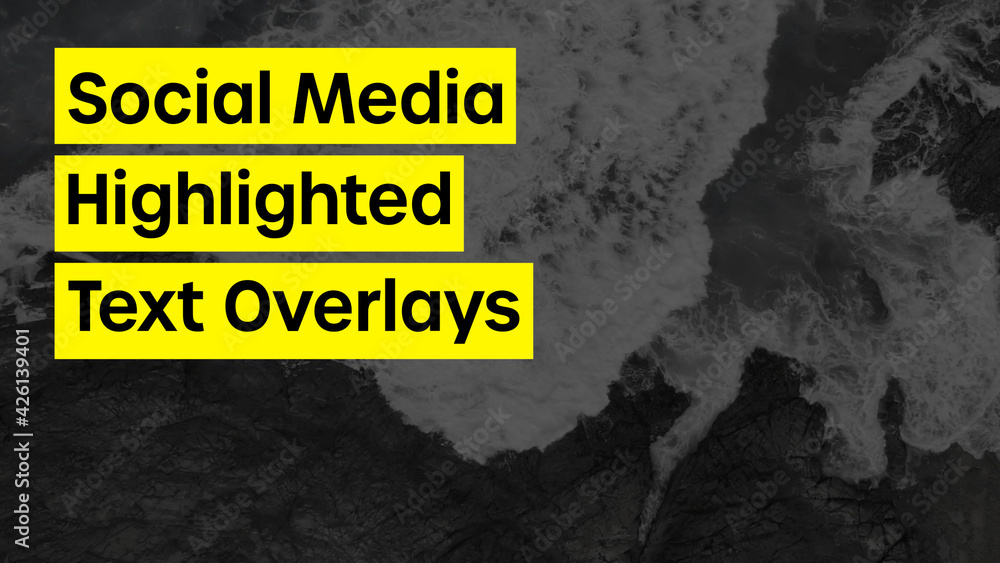 Social Media Editorial Highlighted Text Overlay Stock Template | Adobe ...
