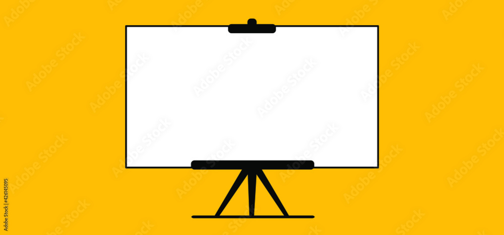 Presentation blank white board for conference. Advertising stand or ...
