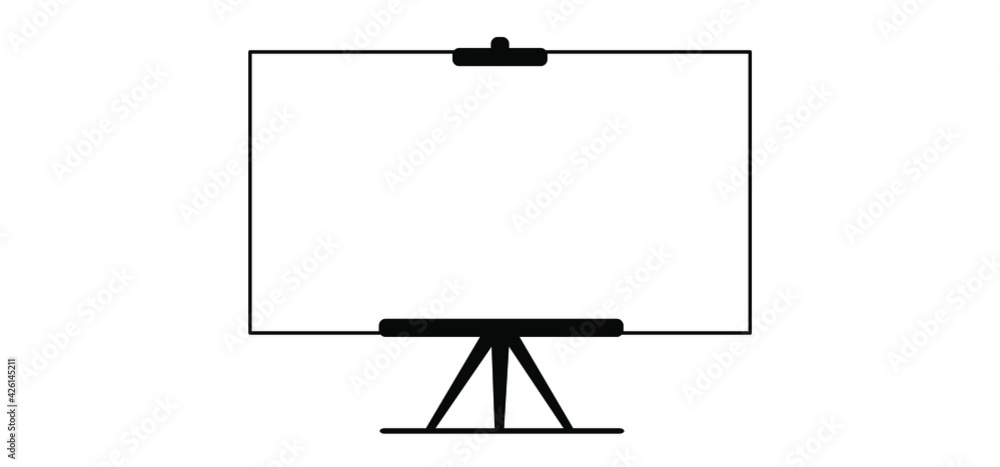 Presentation blank white board for conference. Advertising stand or ...