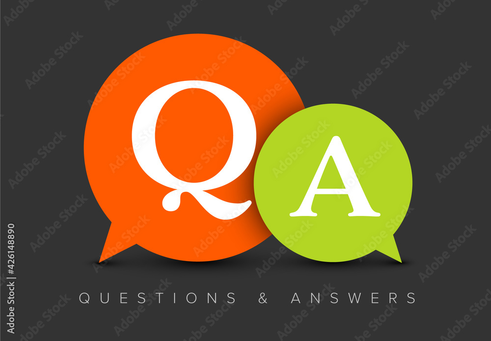 Question and Answers Dark Concept Illustration Stock Template | Adobe Stock