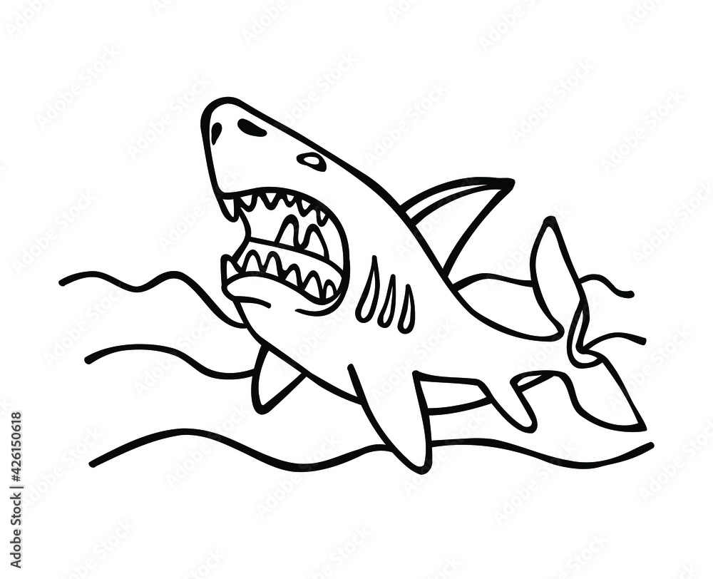 Vector Cartoon Silhouette Outline Black Line Art Drawing Illustration ...