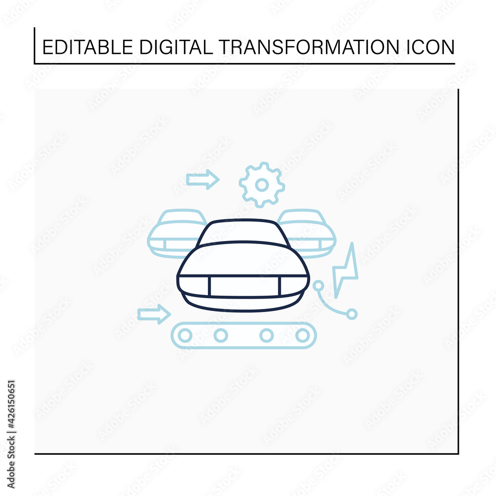 Industry 2.0 line icon. Modern technology. Digitalization. Mass ...