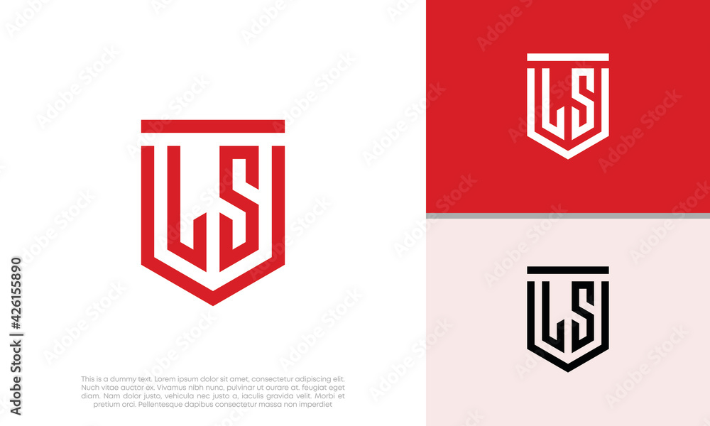 Initials LS logo design. Initial Letter Logo. Shield logo. Stock Vector ...