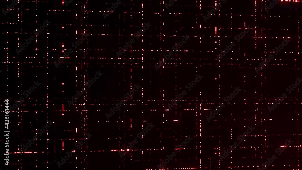 3D grid with laser beams. Animation. Multi-level grid of red laser ...