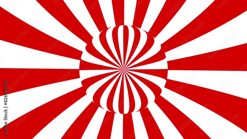 Vidéo Stock Red and white monochrome optical illusion with geometric ...