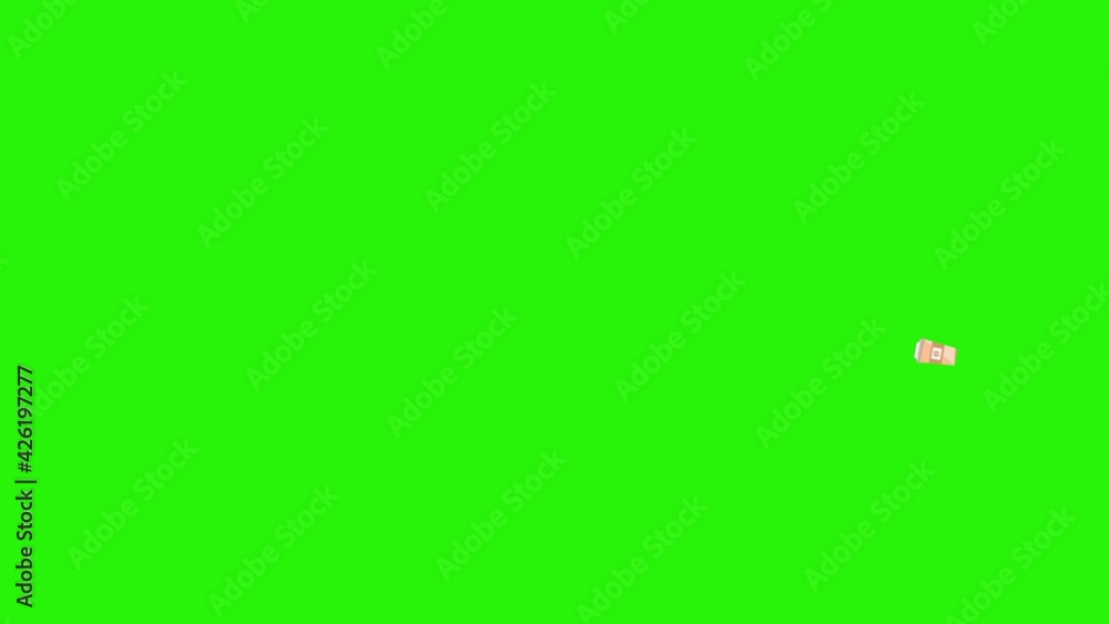 Animation of coffee cups on green screen chroma key, flat design ...