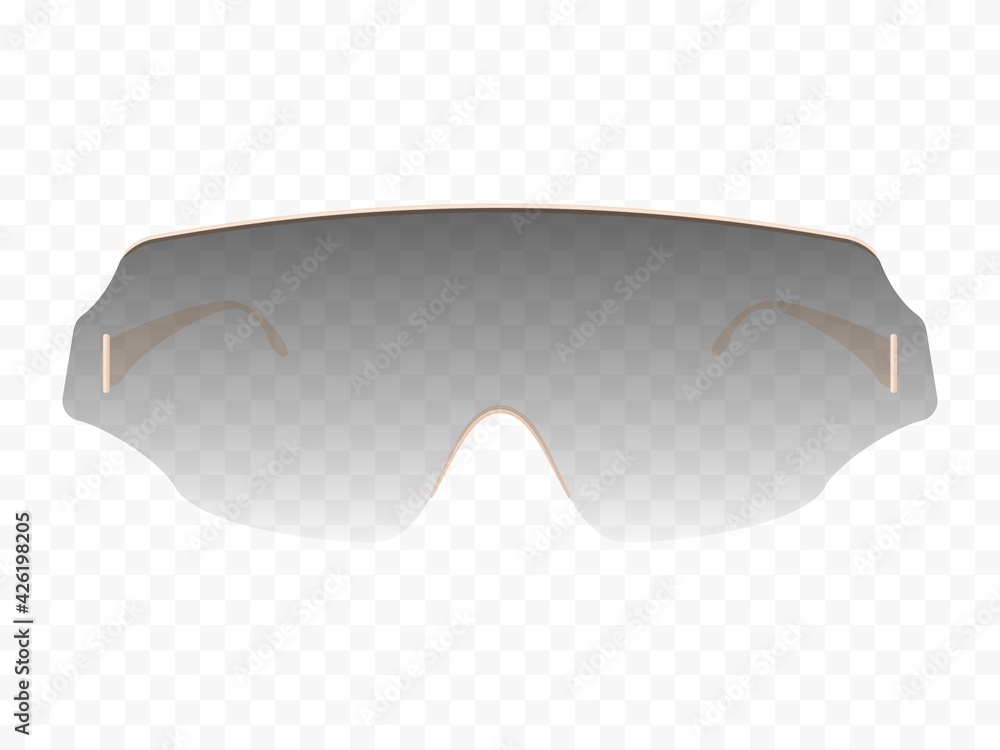 Realistic sunglasses transparent isolated template. Ultra modern shape ...