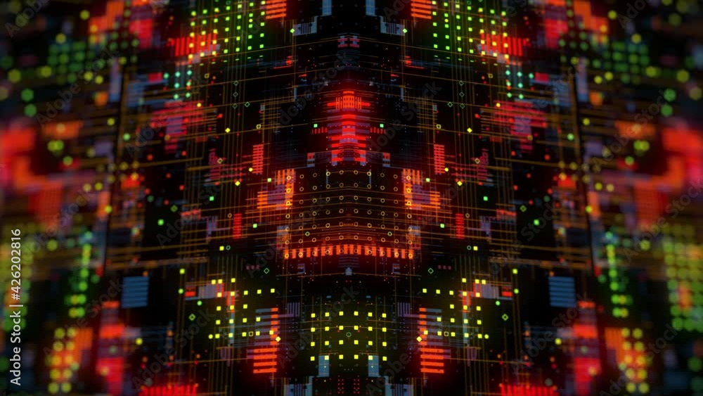 Abstract digital particles flow,Technology digital connection ...