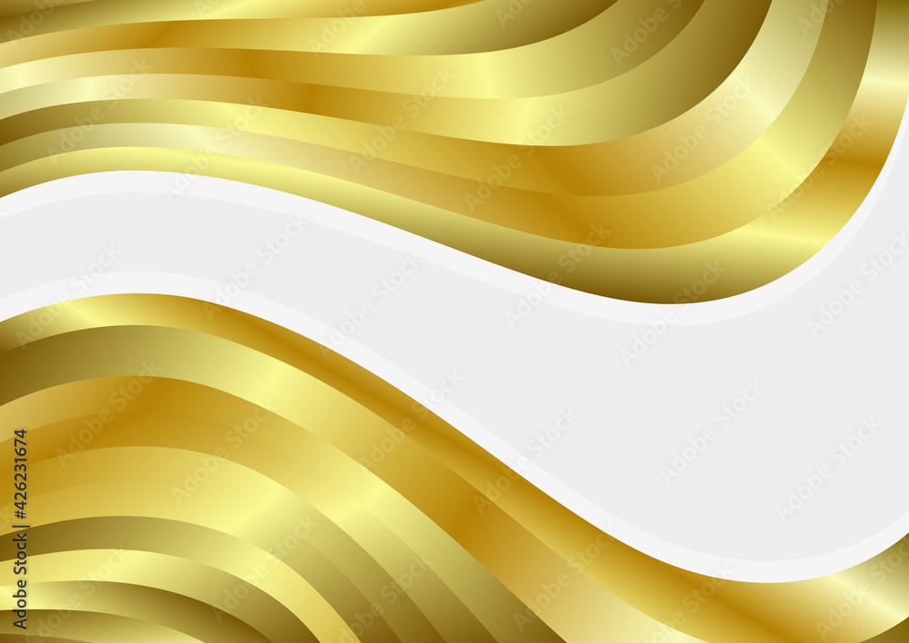 Abstract Gold Wave Brochure Design Illustrator Stock Vector | Adobe Stock