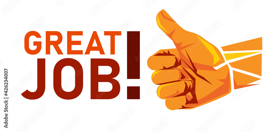 great job thumbs up appreciation gesture illustration achievement ...