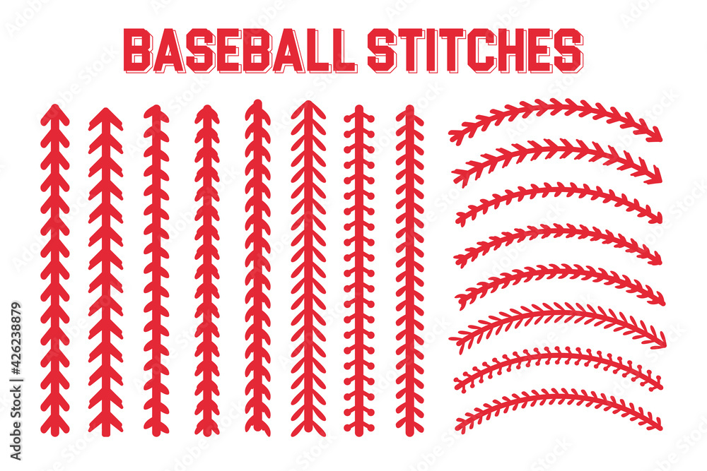 Red stitches of baseball Stitch design for baseball lovers Stock Vector ...