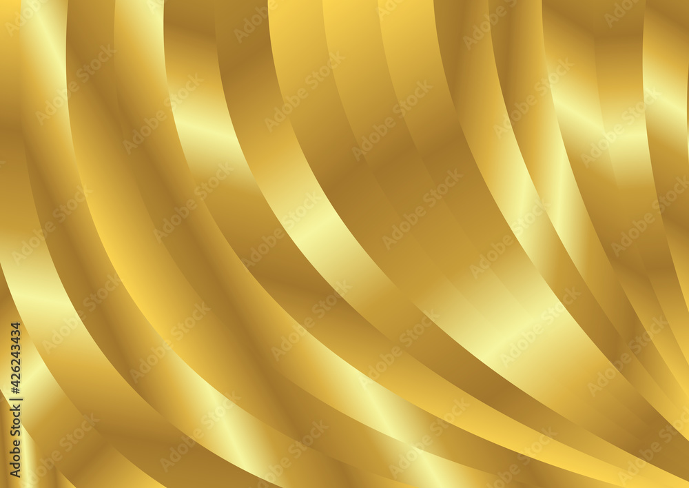 Gold Abstract Gradient Curved Stripes Background Stock Vector | Adobe Stock