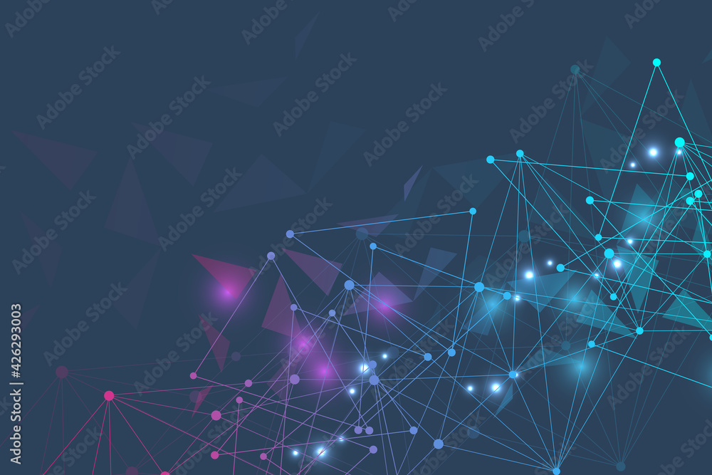 Big Data Visualization Background. Modern futuristic virtual abstract ...