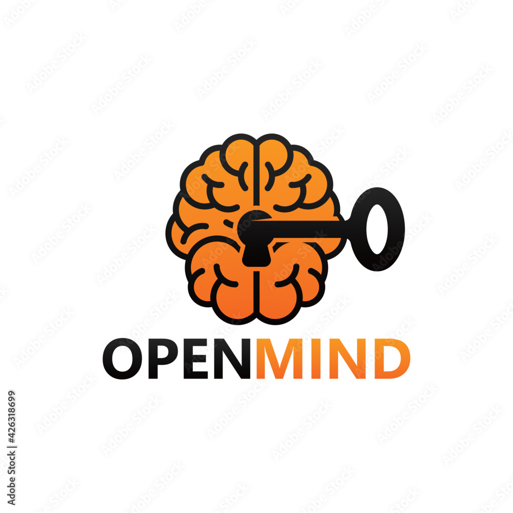 Key open mind logo template design Stock Vector | Adobe Stock