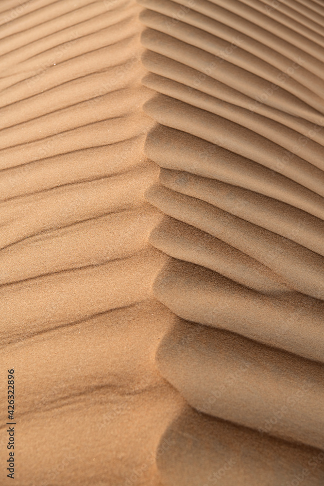 Desert. Sand dune. Sand texture. Wave pattern on the surface of the ...