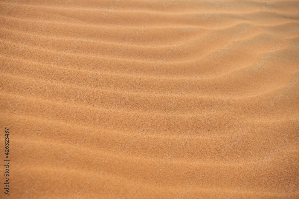 Desert. Sand dune. Sand texture. Wave pattern on the surface of the ...