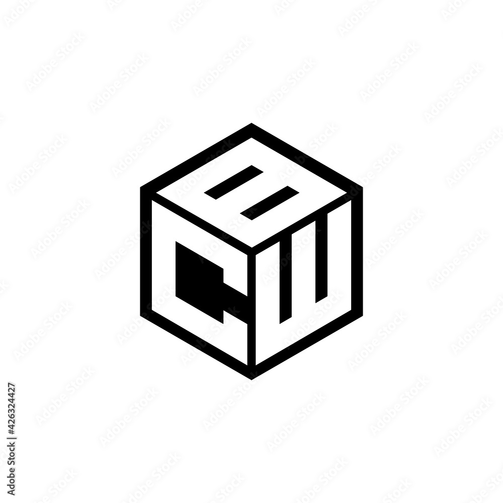 CWB letter logo design with white background in illustrator, cube logo ...