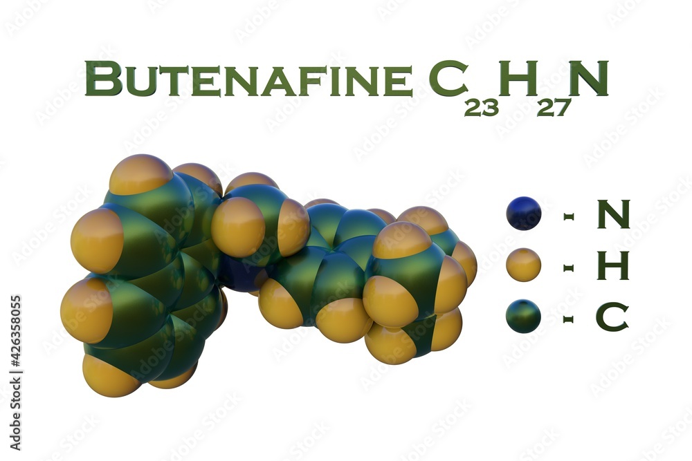 Structural chemical formula and space-filling molecular model of ...