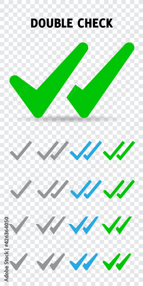 Double check signs design. Vector EPS 10 Stock Vector | Adobe Stock