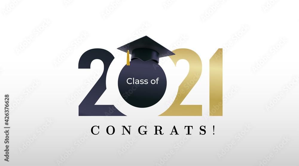 Class of 2021 graduation with golden numbers. Class of 20 and 21 ...