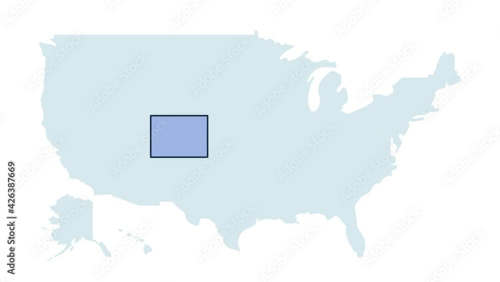 US colorado state map animation. United states of America country ...